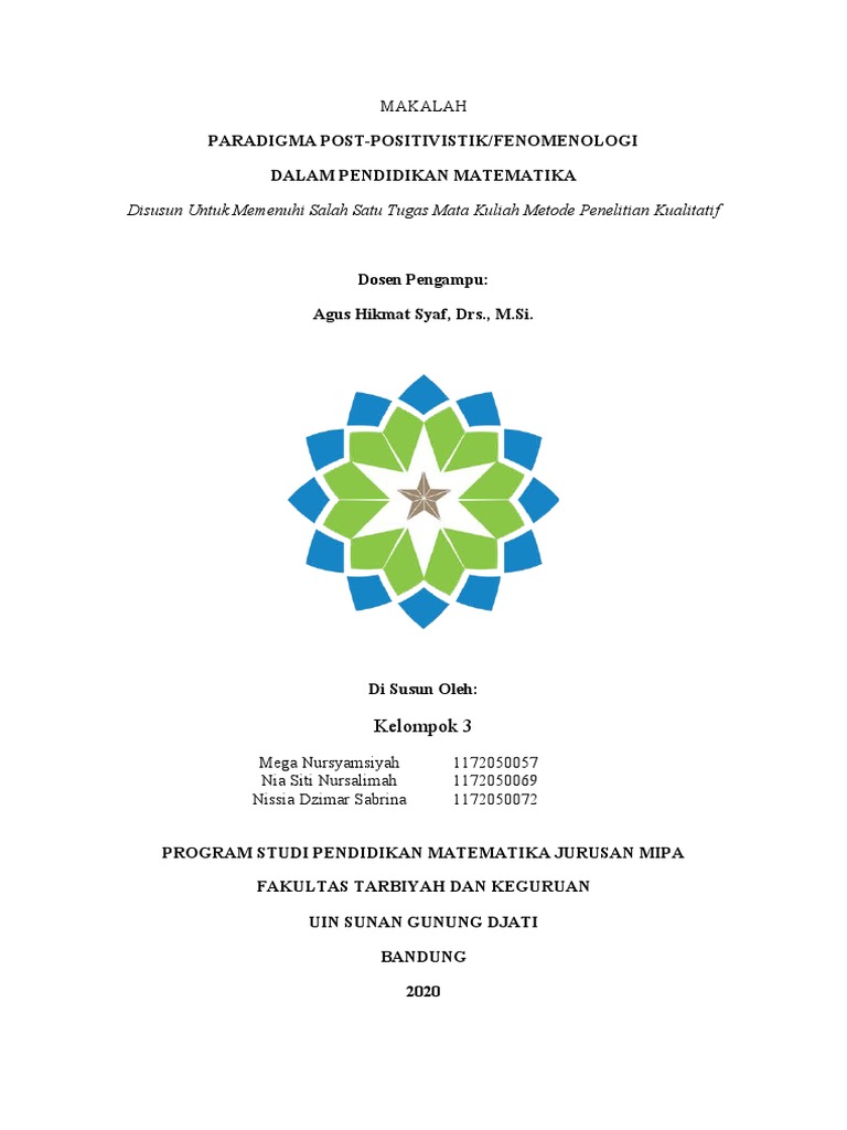 MAKALAH Kelompok 3 (Paradigma Post-Positivistik) | PDF