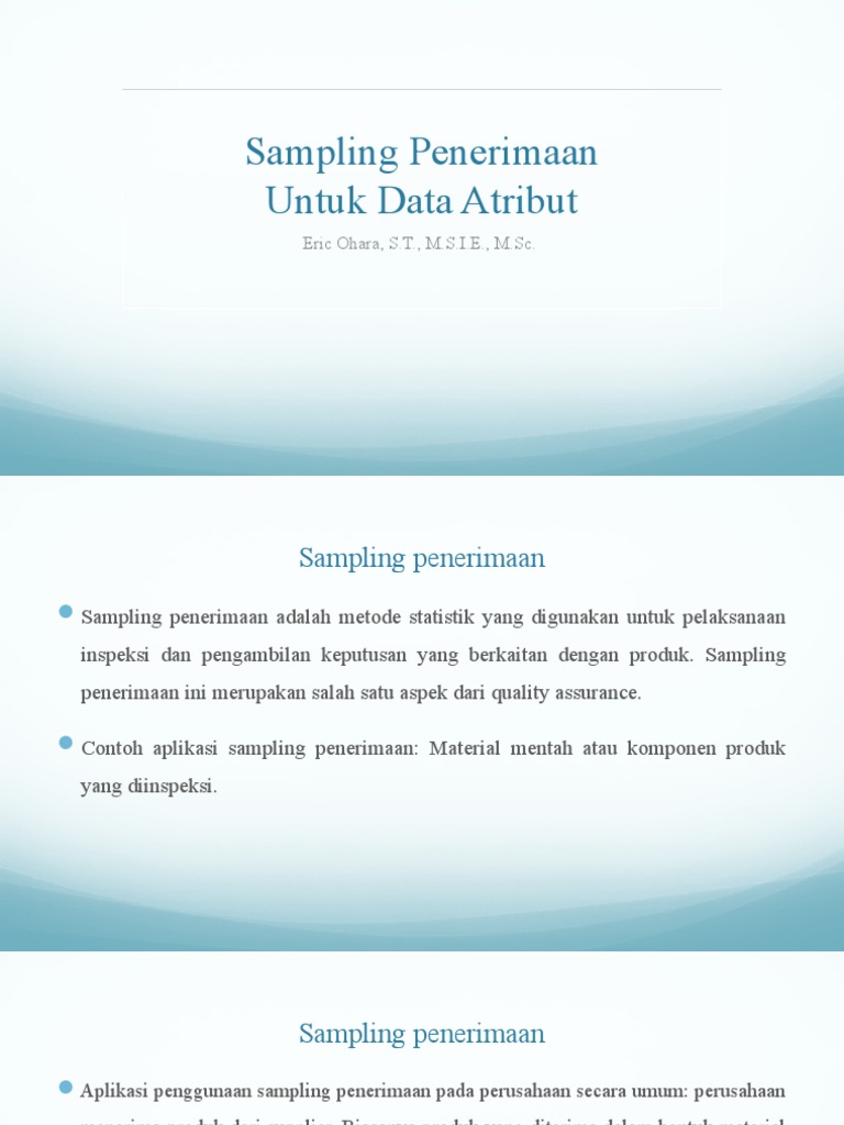 Metode Sampling Penerimaan Produk | PDF | Metode & Bahan Ajar | Komputer