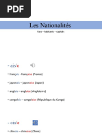 Les Adjectifs de Nationalité | PDF