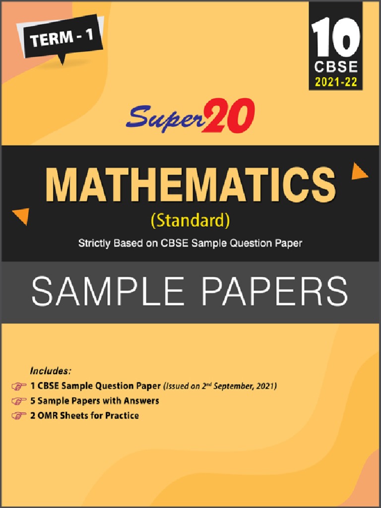 Class 10 Mathematics Super 20 Sample Papers | PDF | Area | Elementary ...