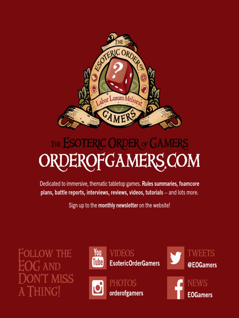 Dedicated To Immersive, Thematic Tabletop Games. Rules Summaries ...