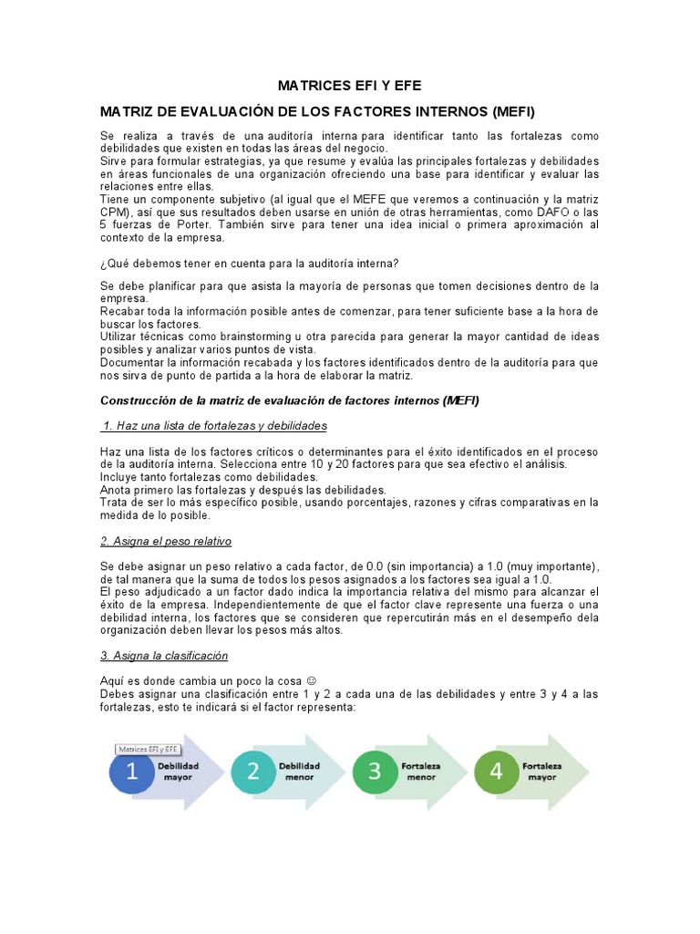 Matrices Efi y Efe | PDF | Análisis FODA