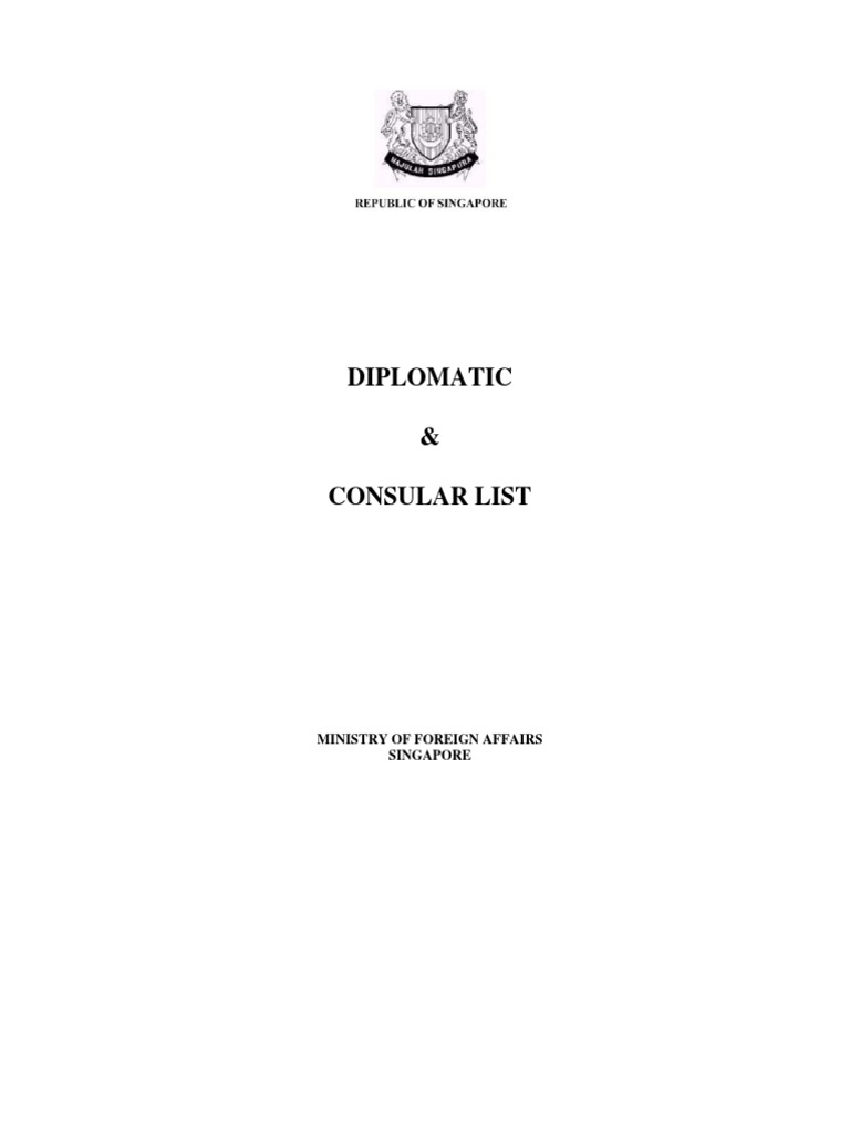 Diplomatic & Consular List: Ministry of Foreign Affairs Singapore | PDF ...