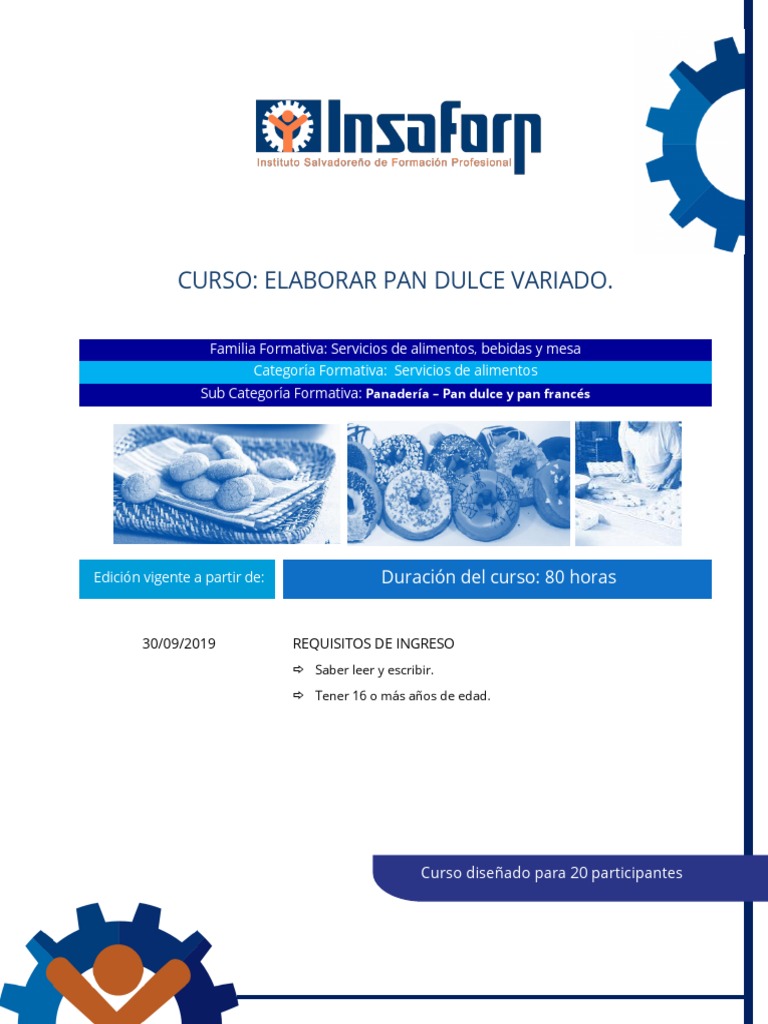 Elaborar Pan Dulce Variado - 80h - 30092019 | PDF | Postres | Panes