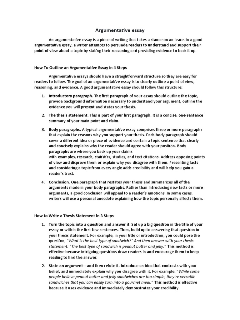 Argumentative Essay: How To Outline An Argumentative Essay in 4 Steps ...