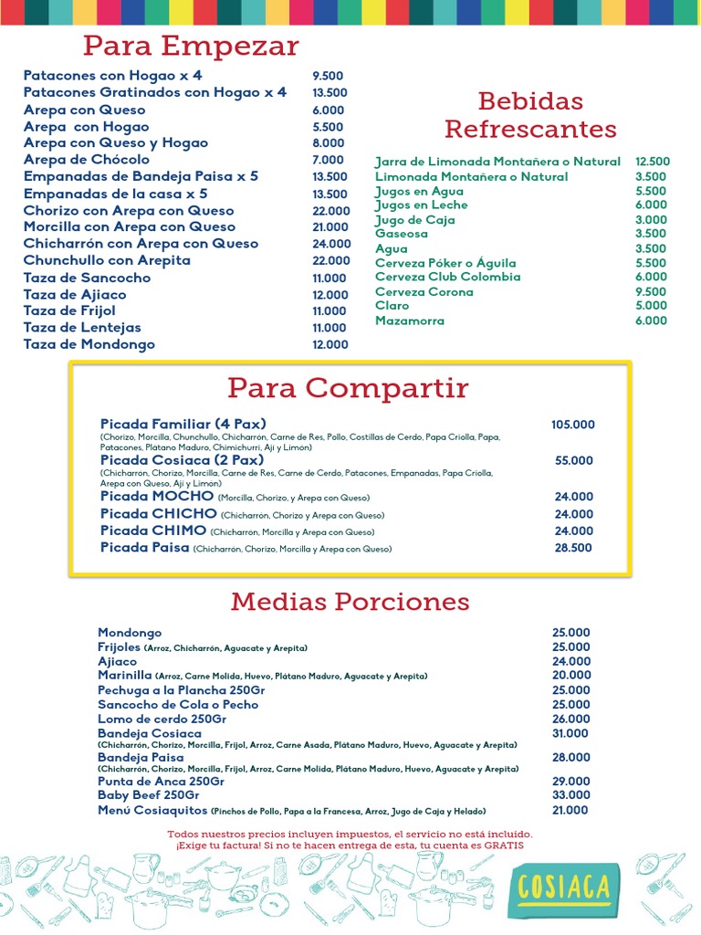 Carta Cosiaca Agosto 2021 | PDF | Carne molida | Alimentos