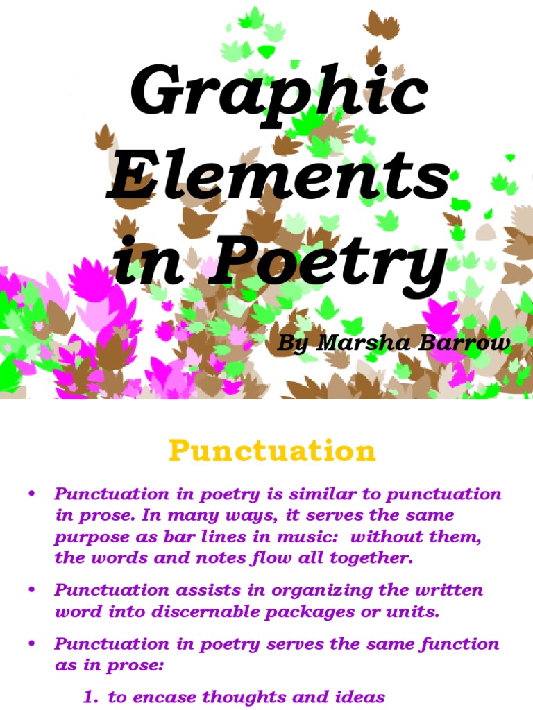 Graphical Elements in Poetry Explained | PDF | Metre (Poetry) | Stress ...