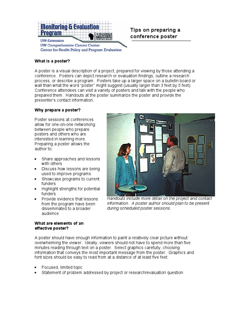 Tips On Preparing A Conference Poster | PDF | Abstract (Summary) | Graphics