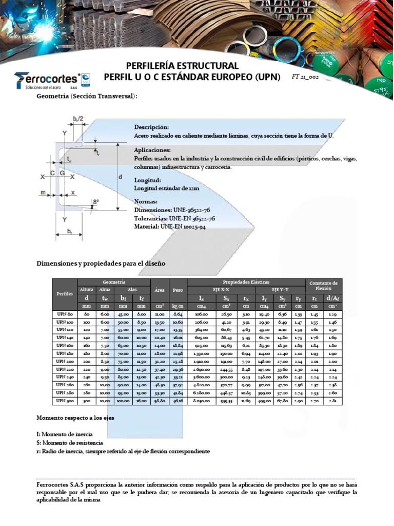 FT 21 002 Canal Upn | PDF | Mecánica | Ingeniería estructural