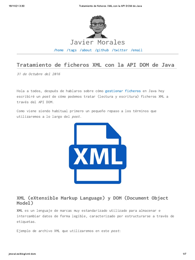Tratamiento de Ficheros XML Con La API DOM de Java | PDF | Xml | Archivo de computadora