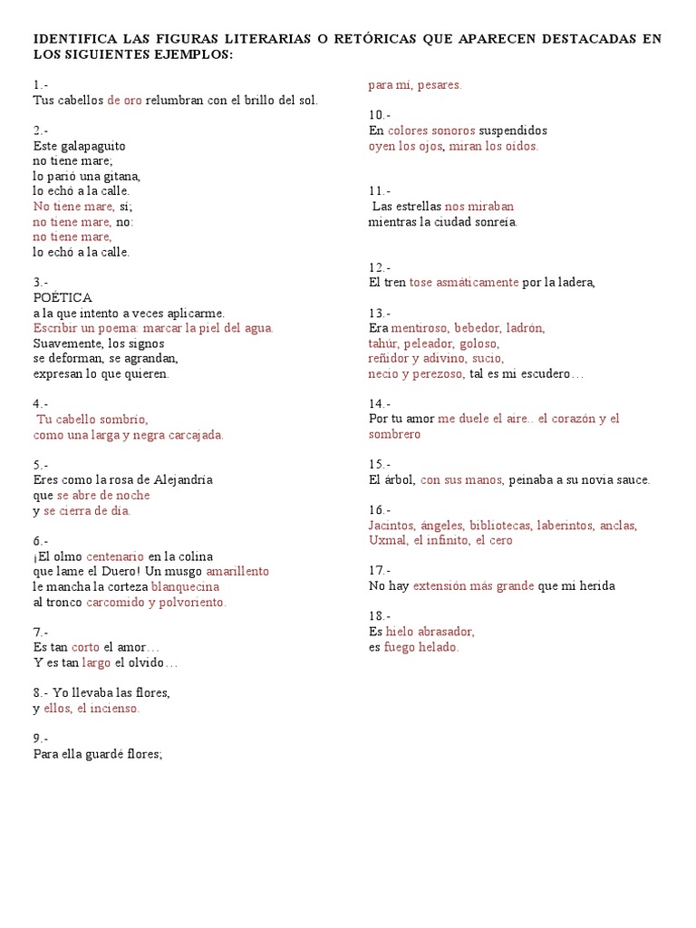 Figuras Literarias y Métrica | PDF | Poesía | Escritores españoles