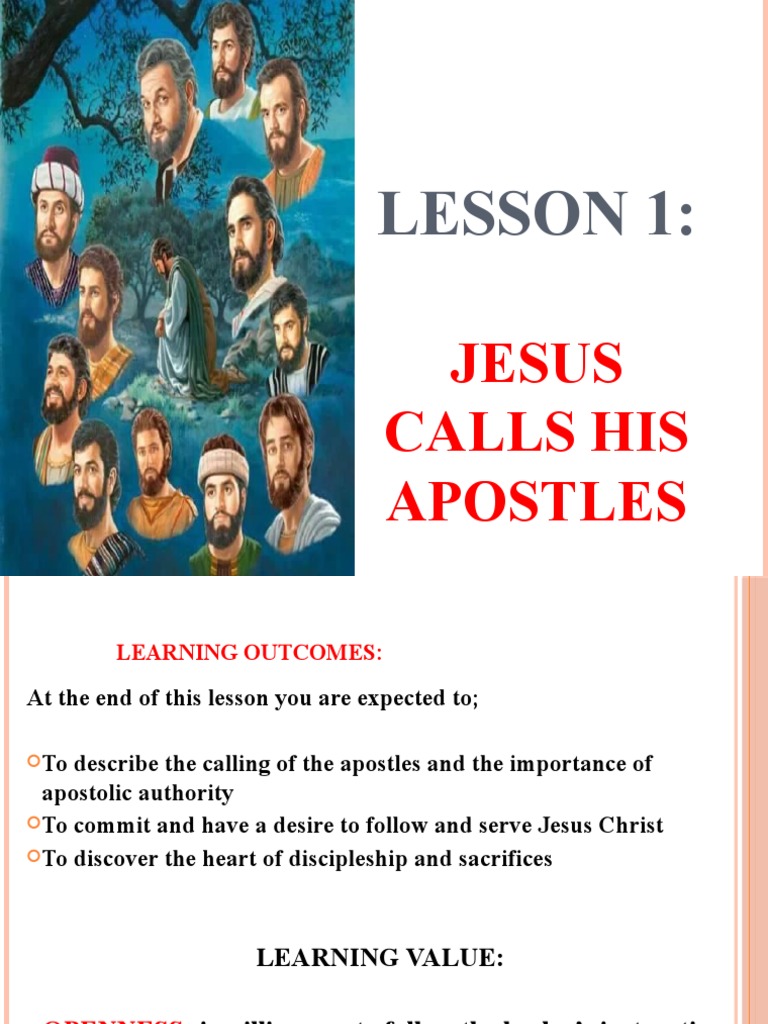 Lesson 1:: Jesus Calls His Apostles | PDF | Jesus | Saint Peter