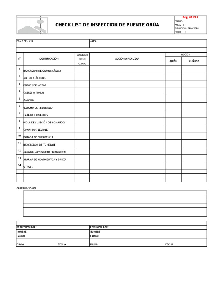 Form-Sso-04-08 Check List Detector de Tormentas | PDF
