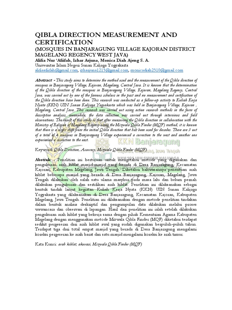 Qibla Direction Measurement | PDF | Abrahamic Religions