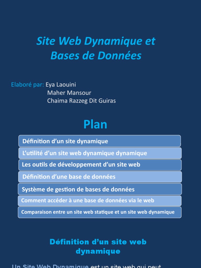 6-Site Web Dynamique Et Base de Données | PDF | Internet et Web | Internet