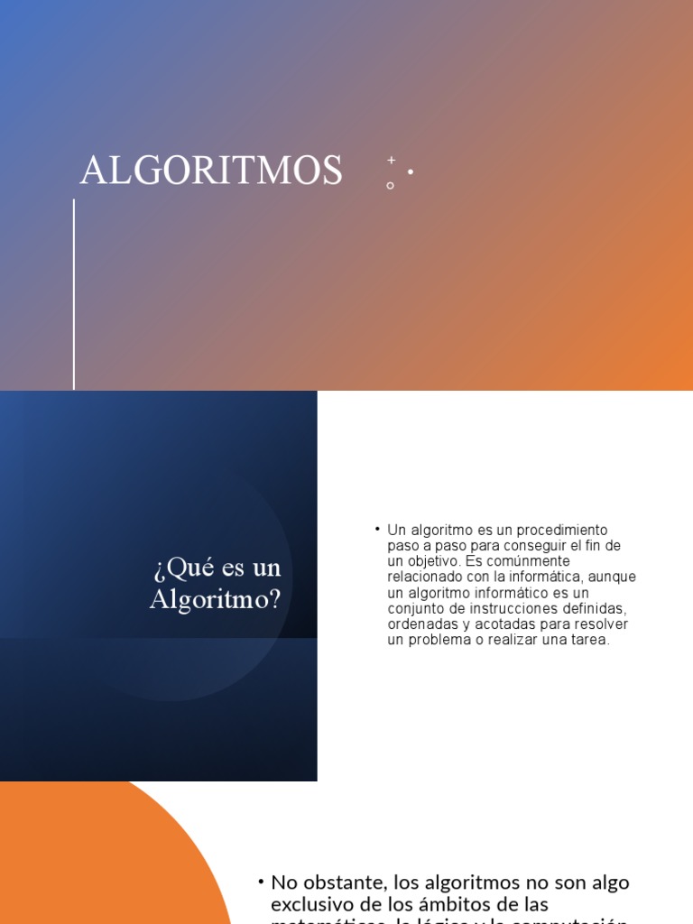 Algoritmos Presentacion | PDF | Algoritmos | Informática