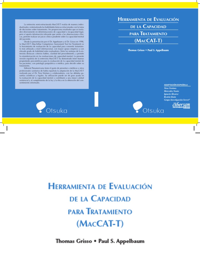 Manual Spanish MacCAT-T | PDF | Trastorno mental | Consentimiento informado