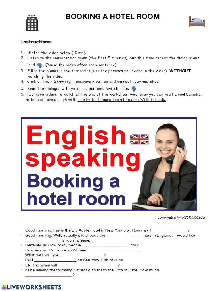 Booking A Hotel Room: Instructions | PDF