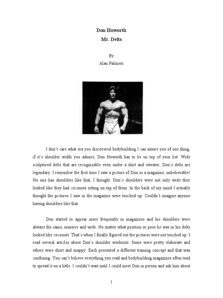 Don Howorth Mr. Delts | PDF | Weight Training | Physical Fitness