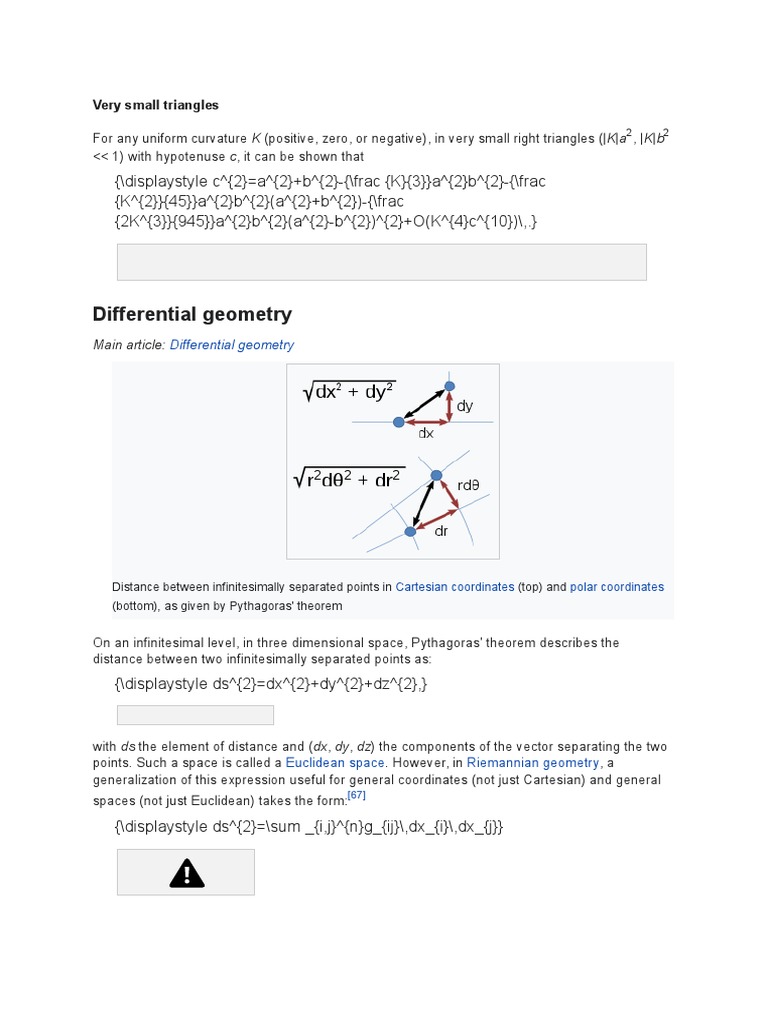 Differential Geometry: Very Small Triangles | PDF