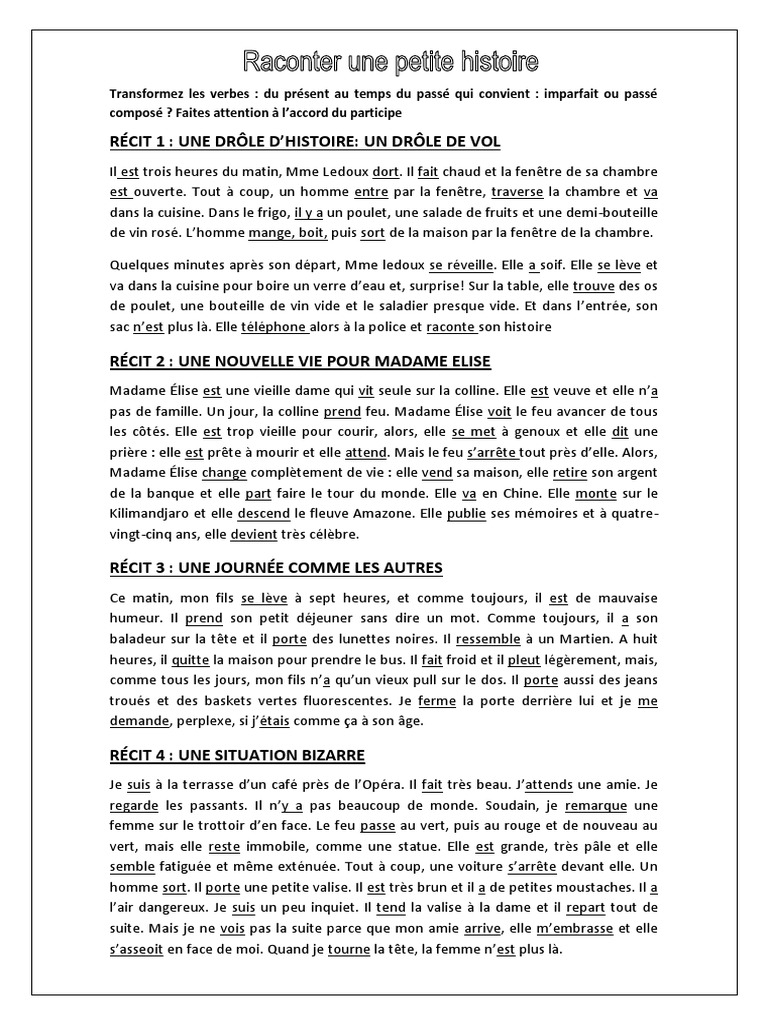 Raconter Une Petite Histoire | PDF