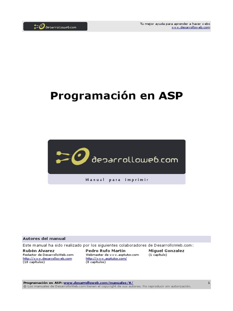 Manual ASP | PDF | Cookie HTTP | Páginas del servidor activo