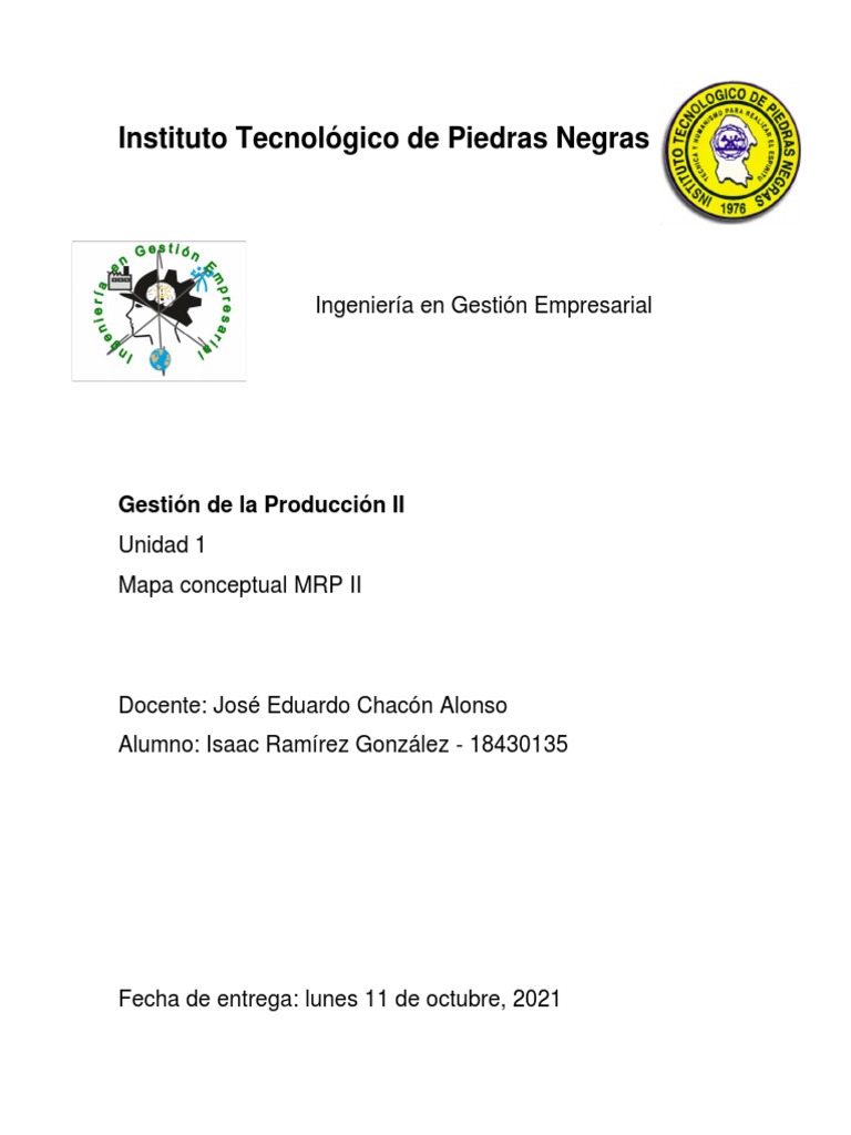 Mapa Conceptual de MRP II en ITPN | PDF | Planificación | Business
