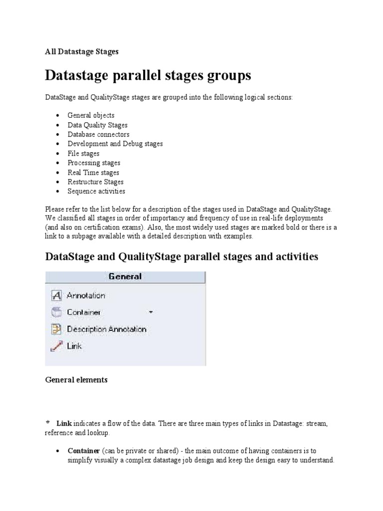 Datastage and Qualitystage Parallel Stages and Activities | PDF | Databases | Computer File