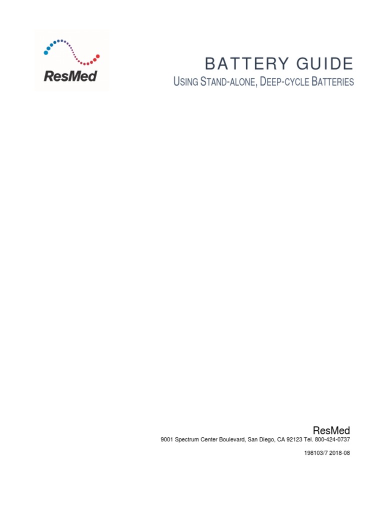 Resmed 198103 - Battery-Guide - Glo - Eng | PDF | Power Inverter ...