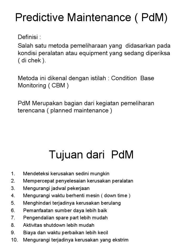 Predictive Maintenance (PDM) | PDF