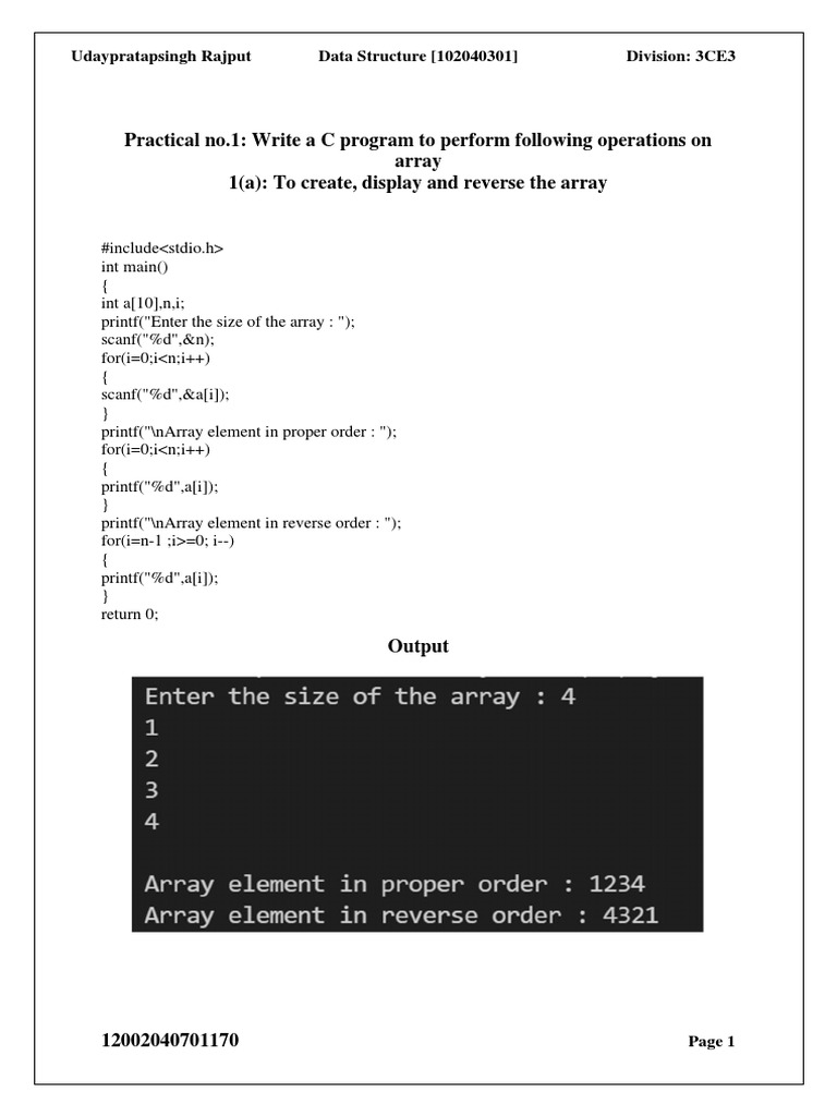 DS Practicals 1-10 | PDF | Queue (Abstract Data Type) | Array Data Structure