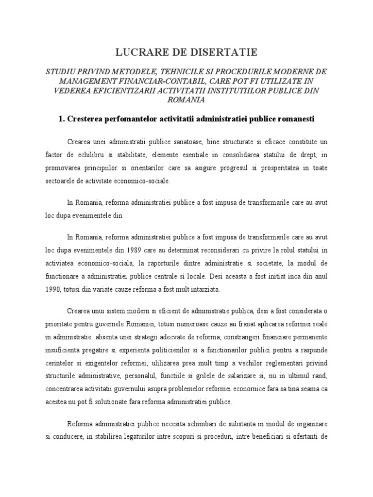 Lucrare de Disertatie | PDF