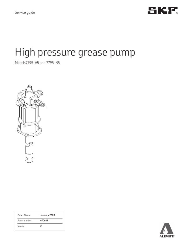 High Pressure Grease Pump: Service Guide | PDF | Pump | Valve