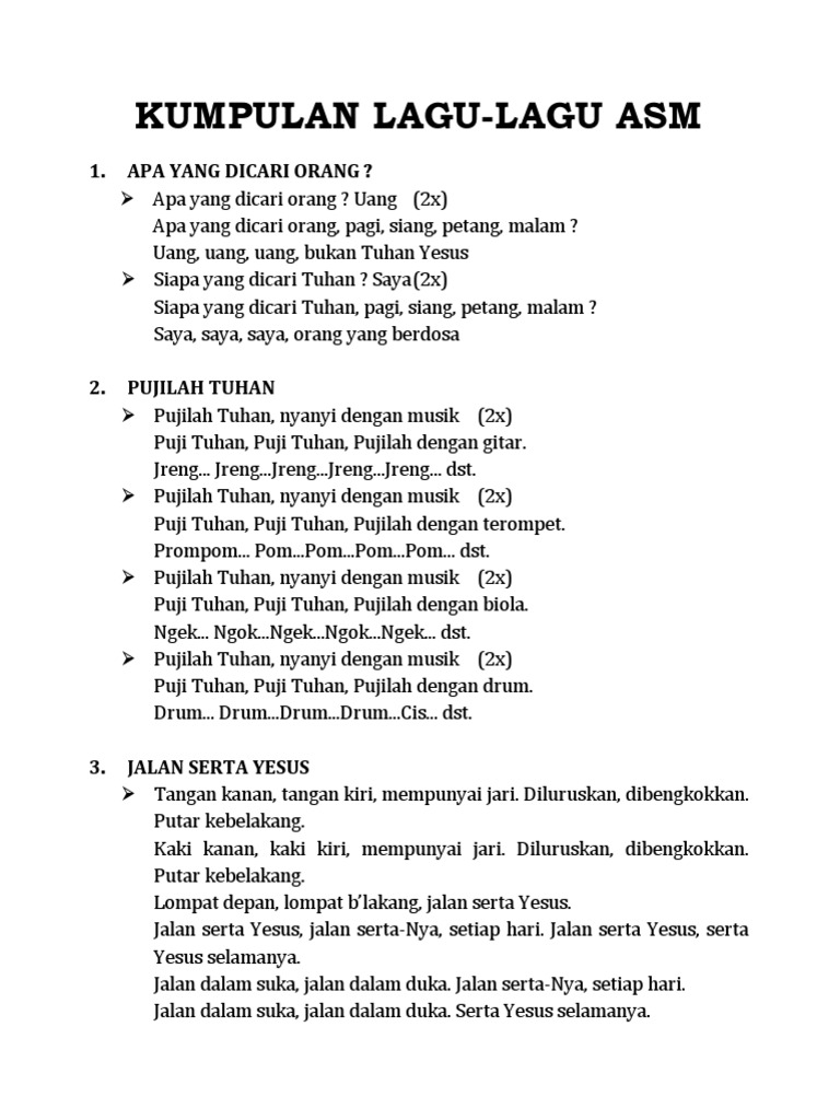 Kumpulan Lagu Asm | PDF