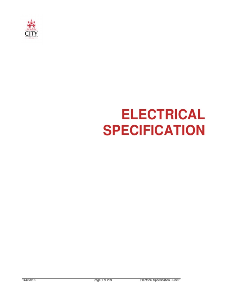 Electrical Specification | PDF | Electrical Wiring | Power Supply
