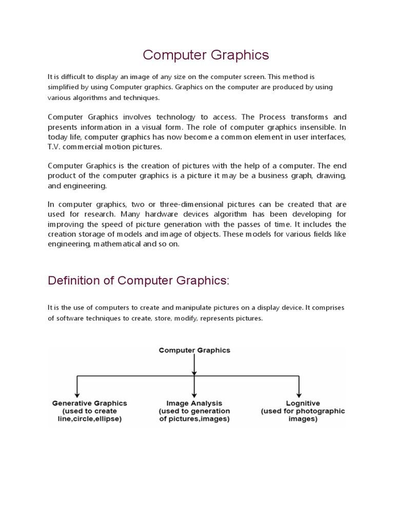 CG Unit-1 Computer Graphics | PDF | Liquid Crystal Display | Computer Monitor