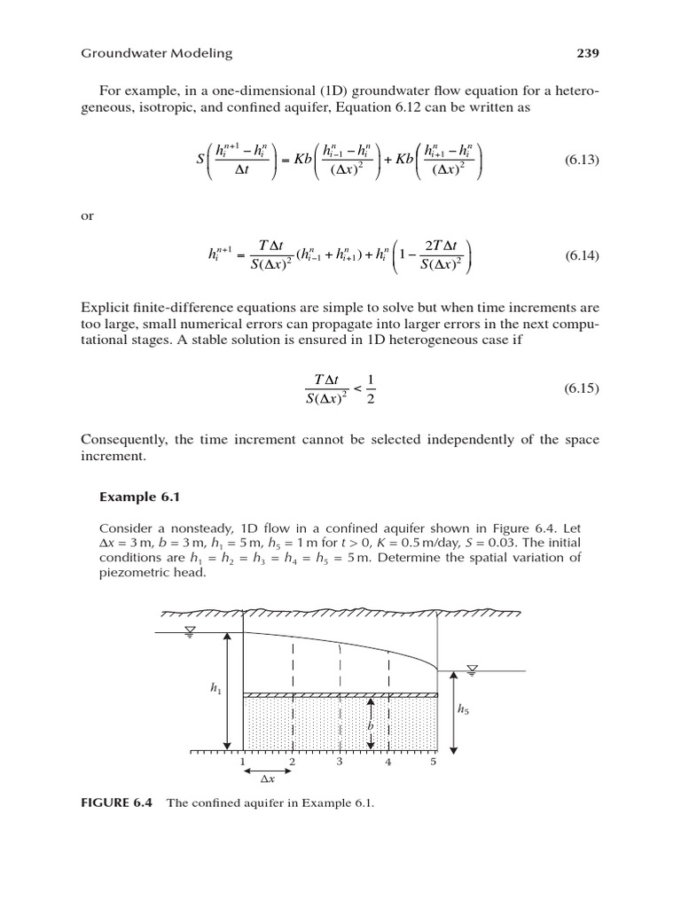 Groundwater Modeling Examples Pdf Finite Difference Equations