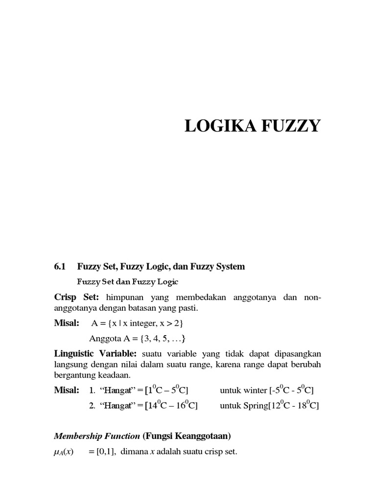 Logika Fuzzy: Konsep dan Aplikasi | PDF