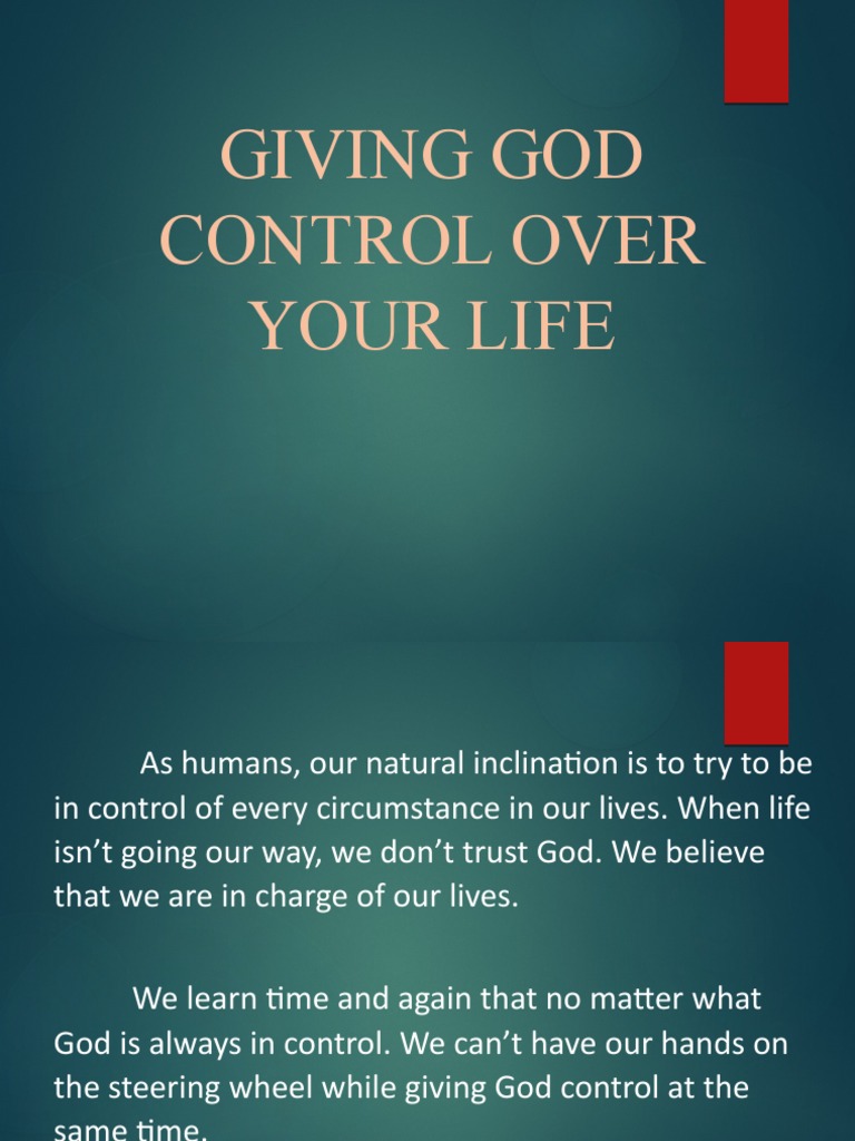 Giving God Control Over Your Life | PDF | God | Faith