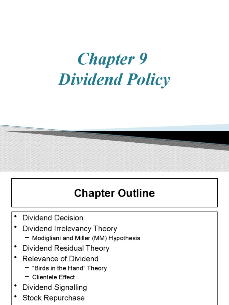 Dividend Policy - Textbook Slides | PDF | Dividend | Share Repurchase