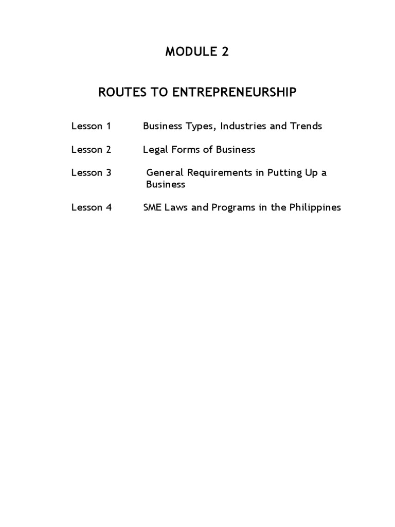 Module 2.lesson 1 | PDF | Entrepreneurship | Retail