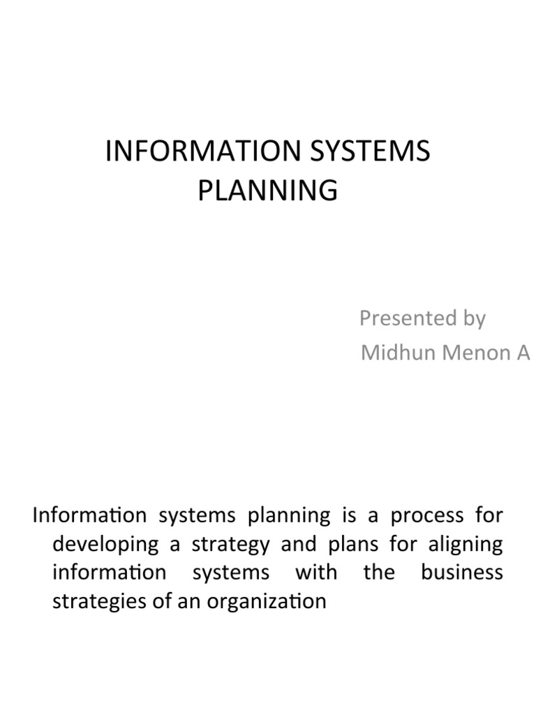 Information Systems Planning | PDF