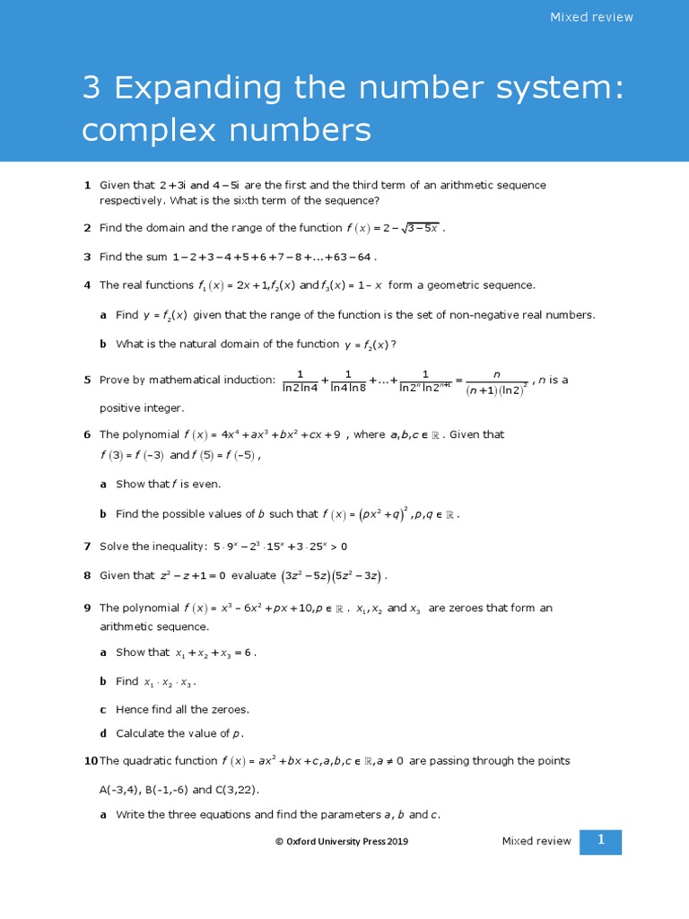 3 Expanding The Number System: Complex Numbers | PDF | Polynomial ...