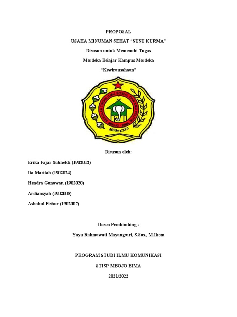Proposal Susu Kurma | PDF