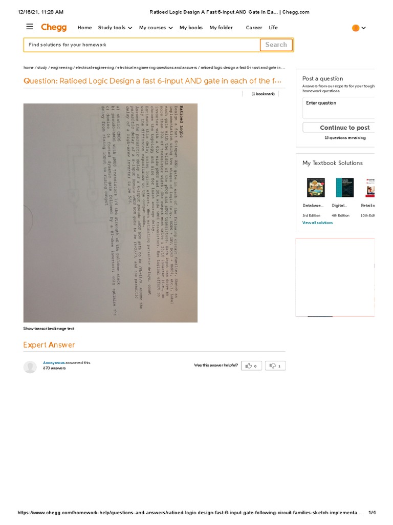Ratioed Logic Design A Fast 6-Input AND Gate in Ea... | Download Free ...