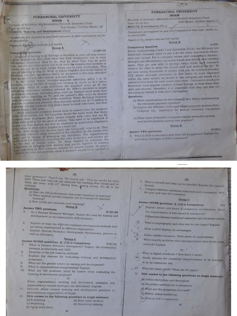 Bba 7th Sem Question Bank | PDF