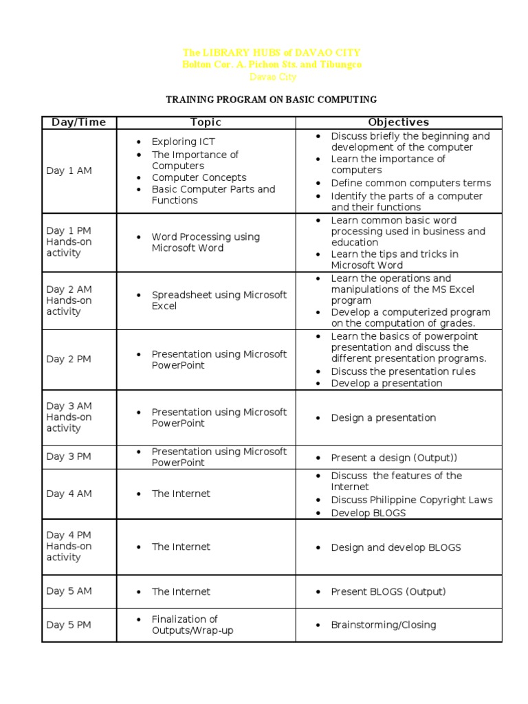 ICT Training Matrix | PDF | Microsoft Excel | Application Software