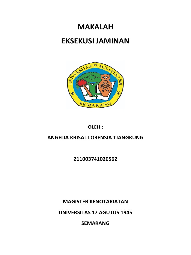 Makalah Eksekusi Jaminan | PDF