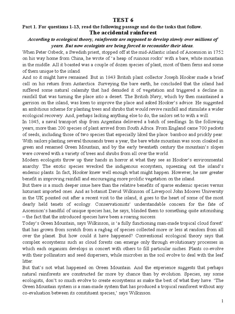 NEC READING PRACTICE TEST 6 Ss | PDF | Ecology | Mobile Phones