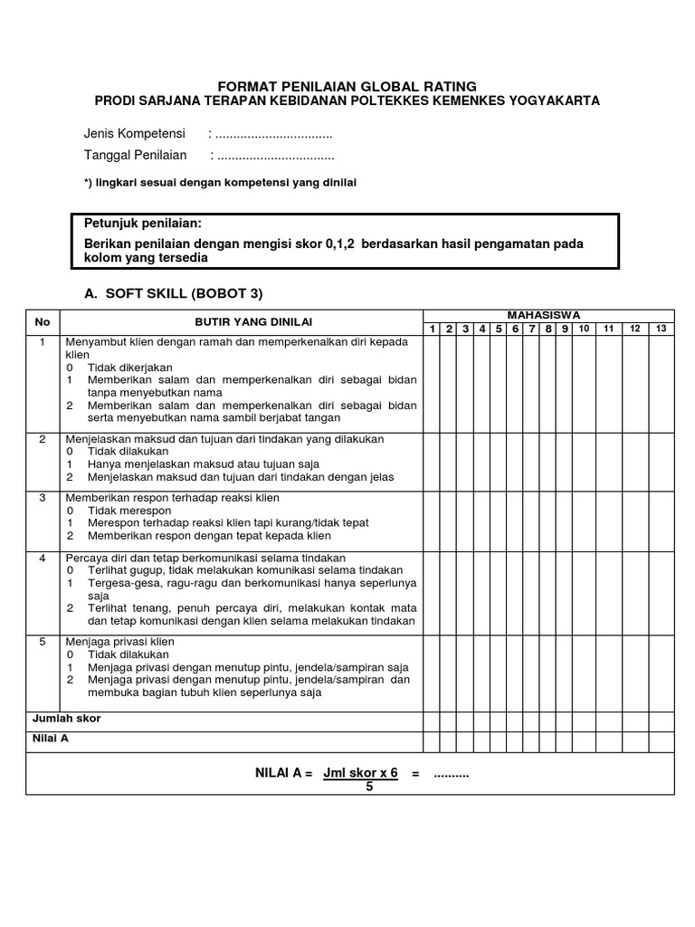 Format Penilaian UAS-1 | PDF